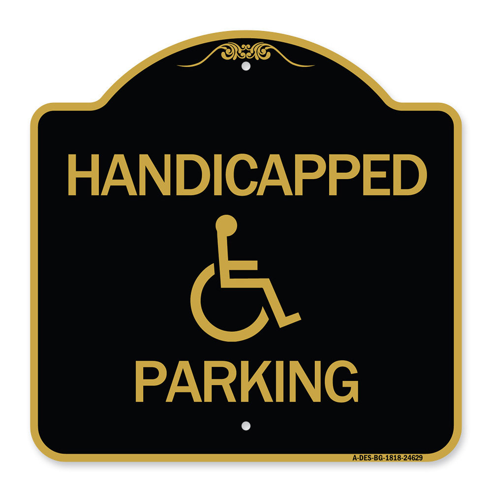 Signmission Designer Series Sign - Handicapped Parking | Black & Gold ...