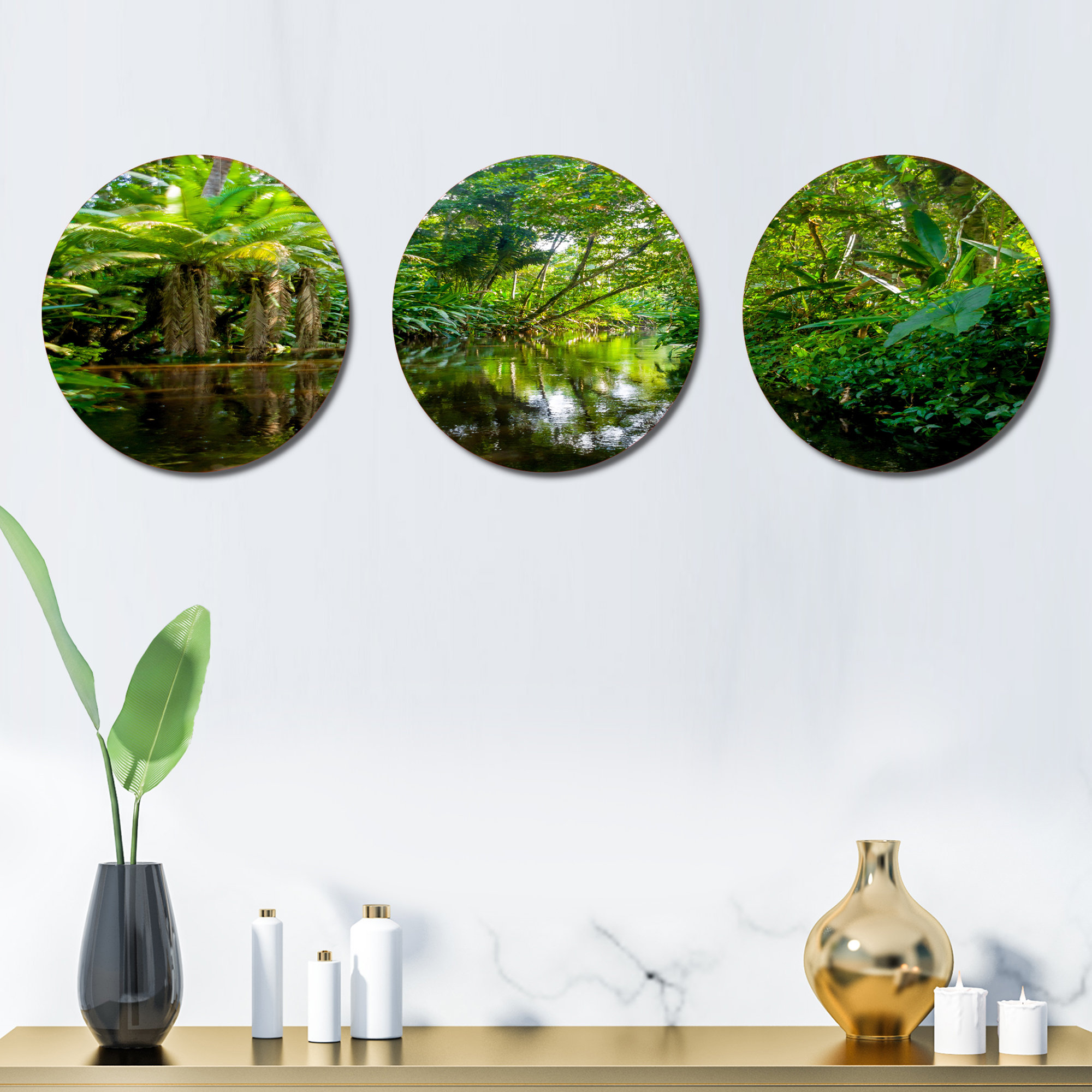 DesignArt 3 Piece Trees in Amazon Jungle Wall Décor Set | Wayfair