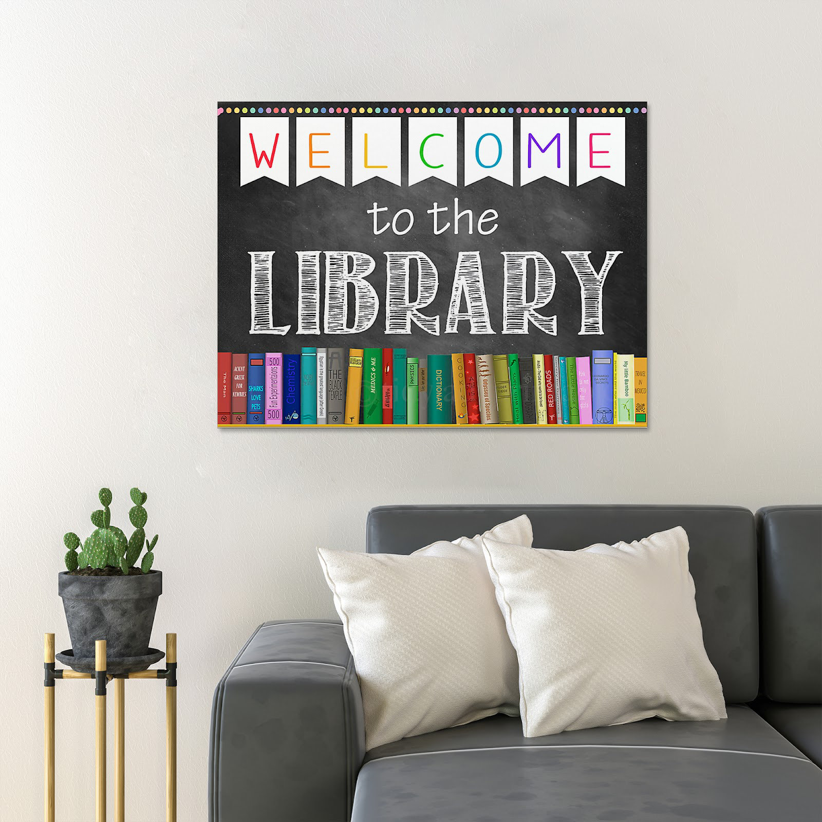 Latitude Run® Colorful Books In Library - Welcome To The Library Books ...
