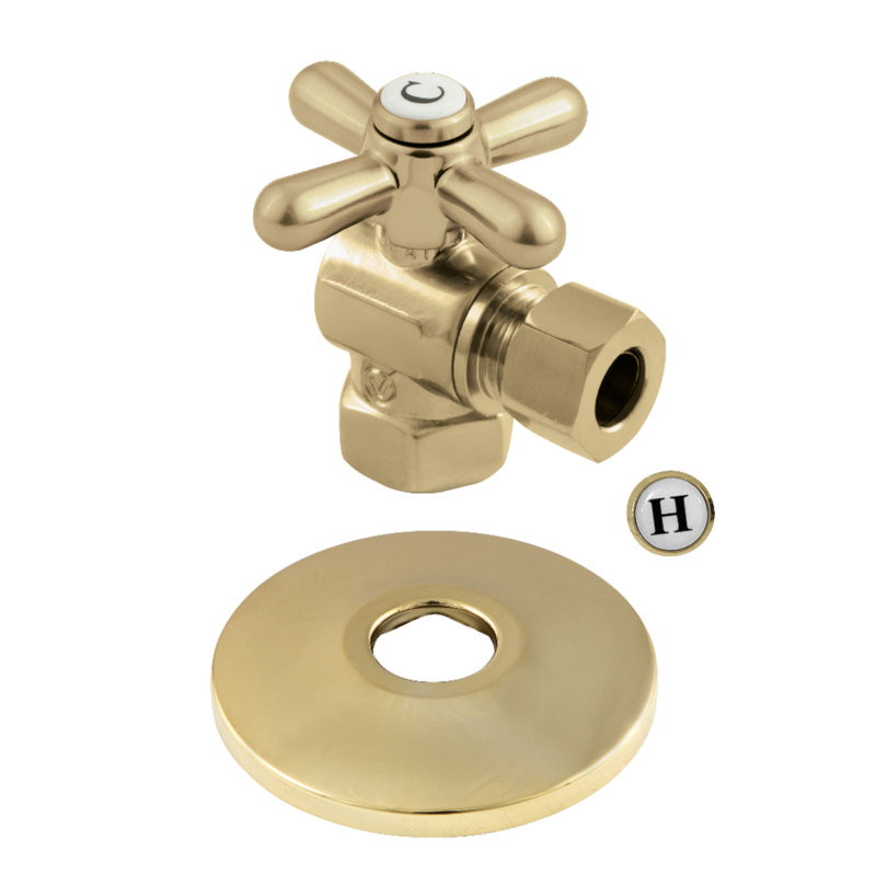 Kingston Brass Comp Quarter-Turn Angle Stop Valve - Wayfair Canada