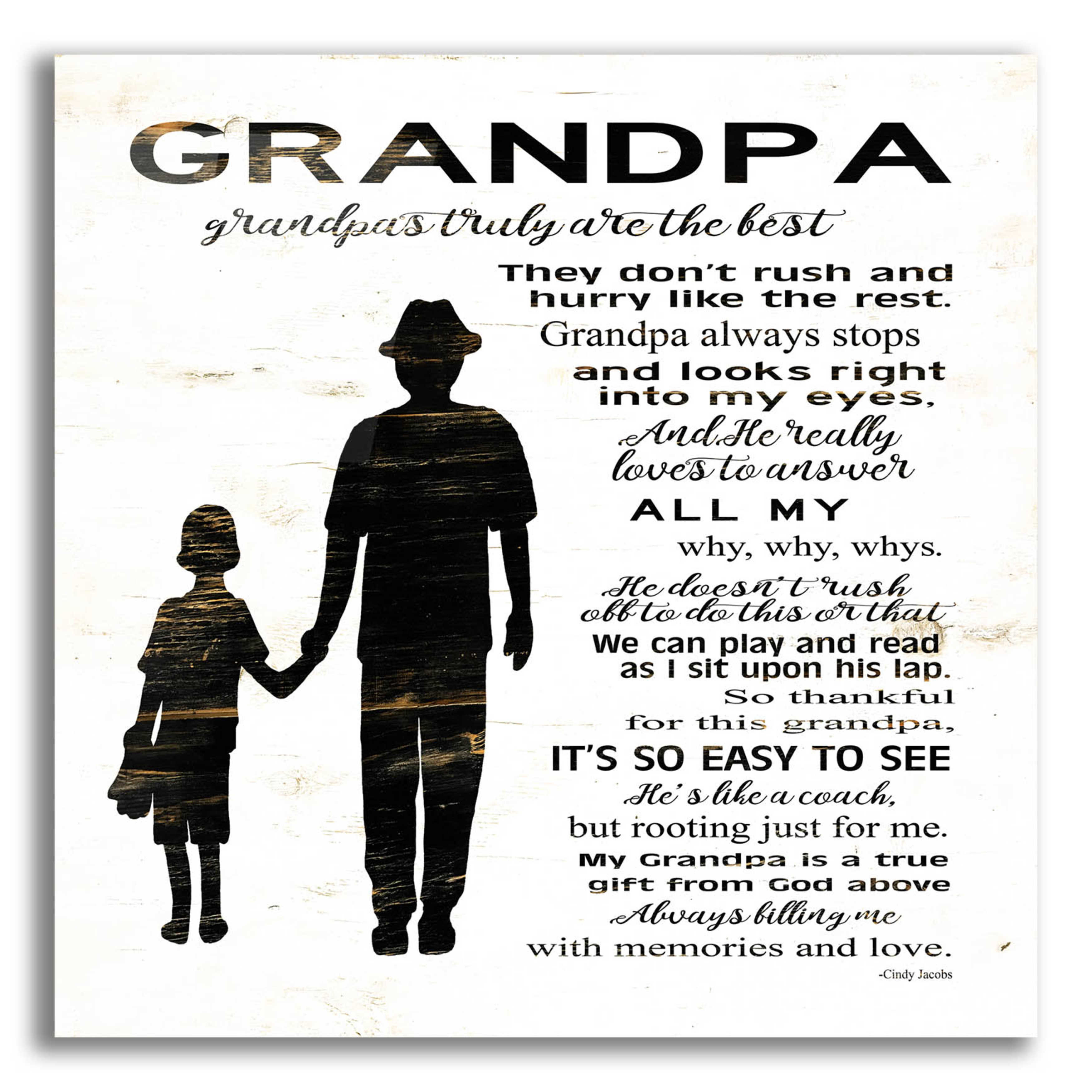 Trinx My Grandpa Is The Best by Cindy Jacobs - Textual Art on | Wayfair