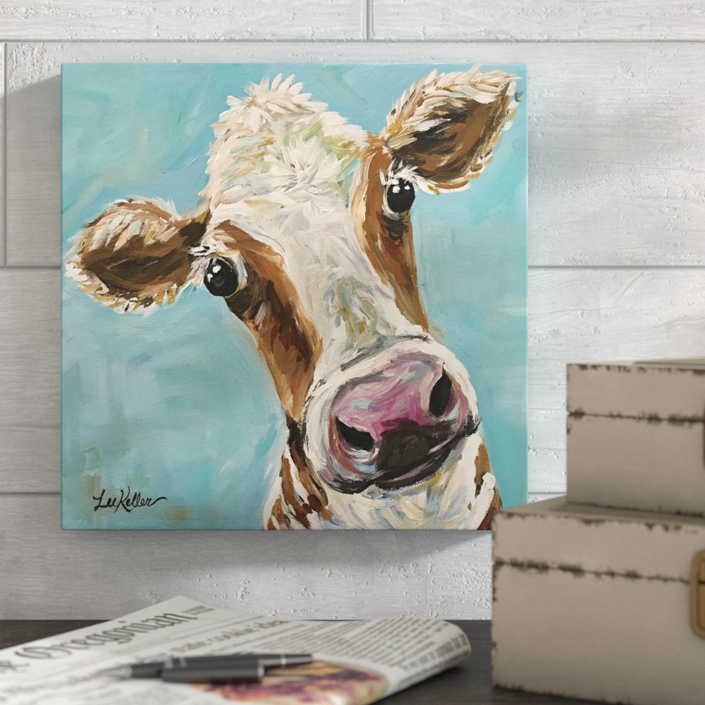 August Grove® Cow Miss Moo Moo On Canvas by Lee Keller Print | Wayfair
