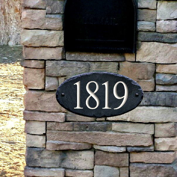 The Slate Masons Carved Slate Address Plaque & Reviews | Wayfair