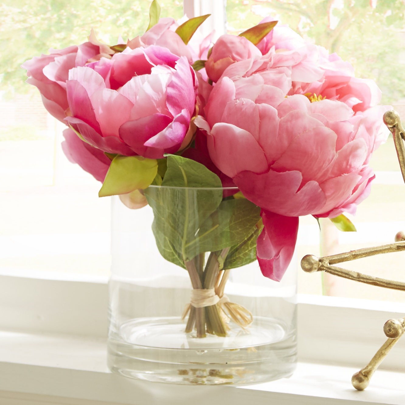 T&C Floral Company Fresh Cut Peony Floral Arrangements in Jar & Reviews ...
