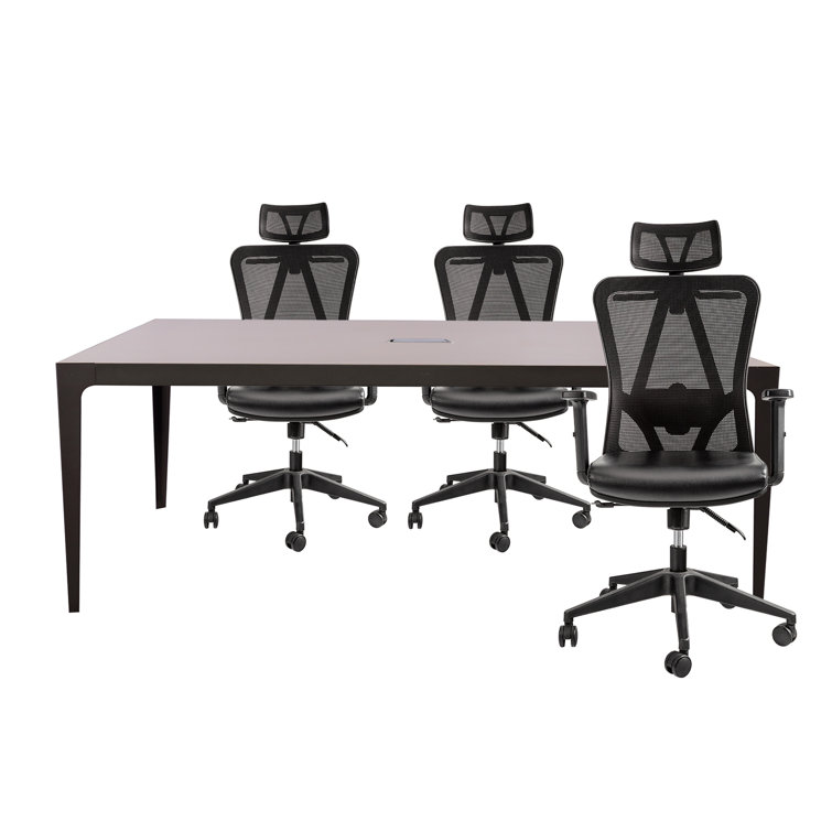 Inbox Zero Amiee-Louise Rectangular Conference Table and Chair Set ...