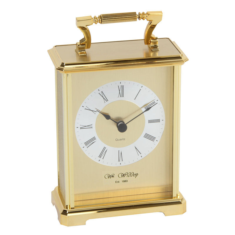 Wm Widdop Analog Metal Quartz Tabletop Clock in Gold | Wayfair.co.uk