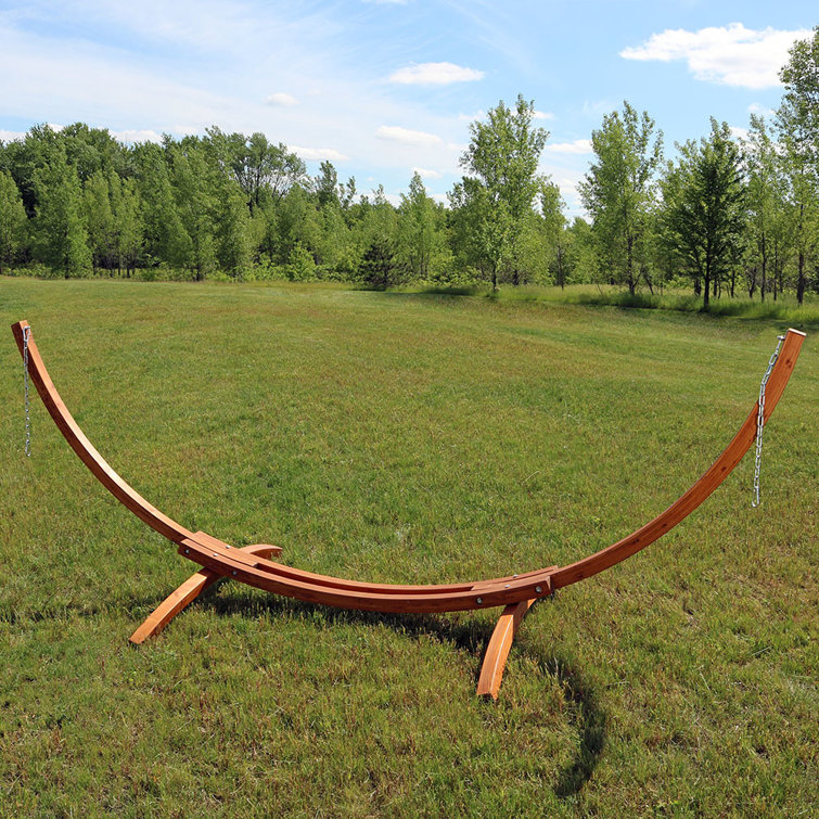 Arlmont & Co. Samira Curved Arc Wood Hammock Stand & Reviews | Wayfair