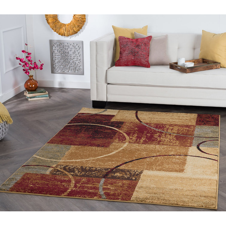 Ivy Bronx Abercorn Abstract Red/Brown Area Rug & Reviews | Wayfair