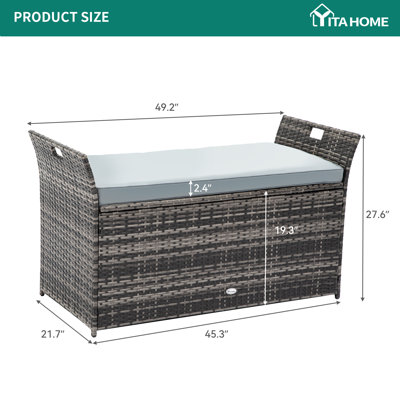 Wade Logan® Atosha Wicker Outdoor Bench | Wayfair