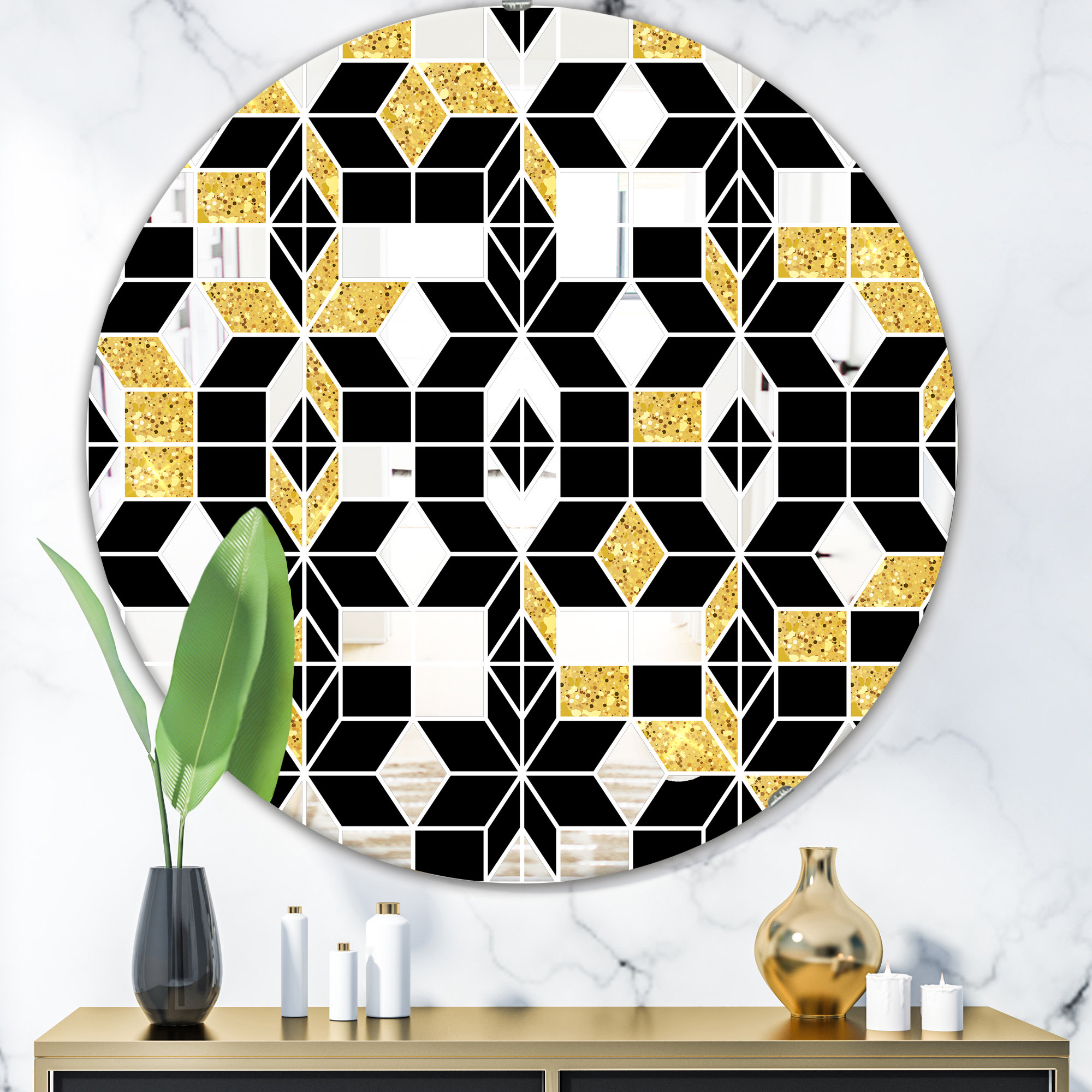 East Urban Home Triangular Diamond Universe Mid-Century Modern Accent ...