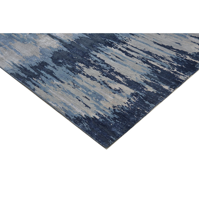 Bokara Rug Co., Inc. Handmade Hand-Knotted Blue/Gray/Beige Rug | Wayfair