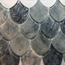 Long Island Mosaics & Tile Seashell 14.63'' x 12.13'' Glass Fish Scale ...
