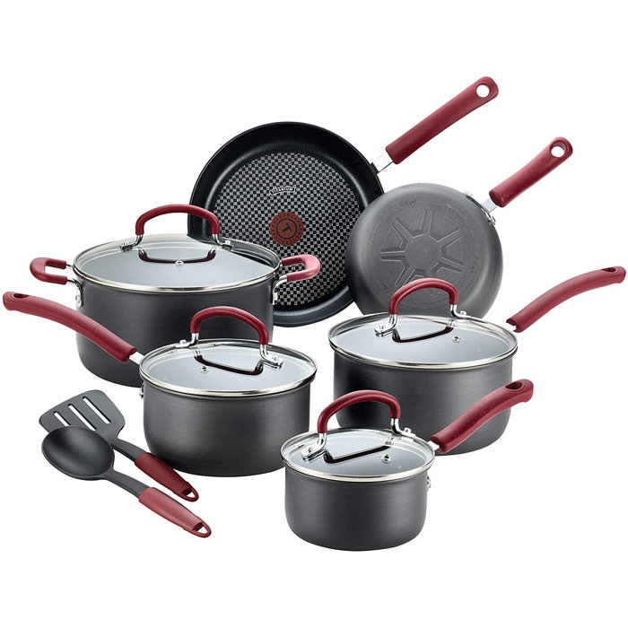 T-fal Ultimate Hard Anodized Aluminum Nonstick Cookware Set, 12 piece ...