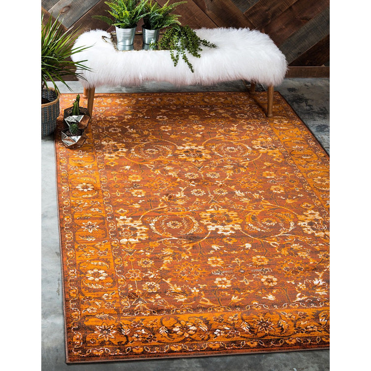 RugPal Majestic Oriental Orange Area Rug | Wayfair