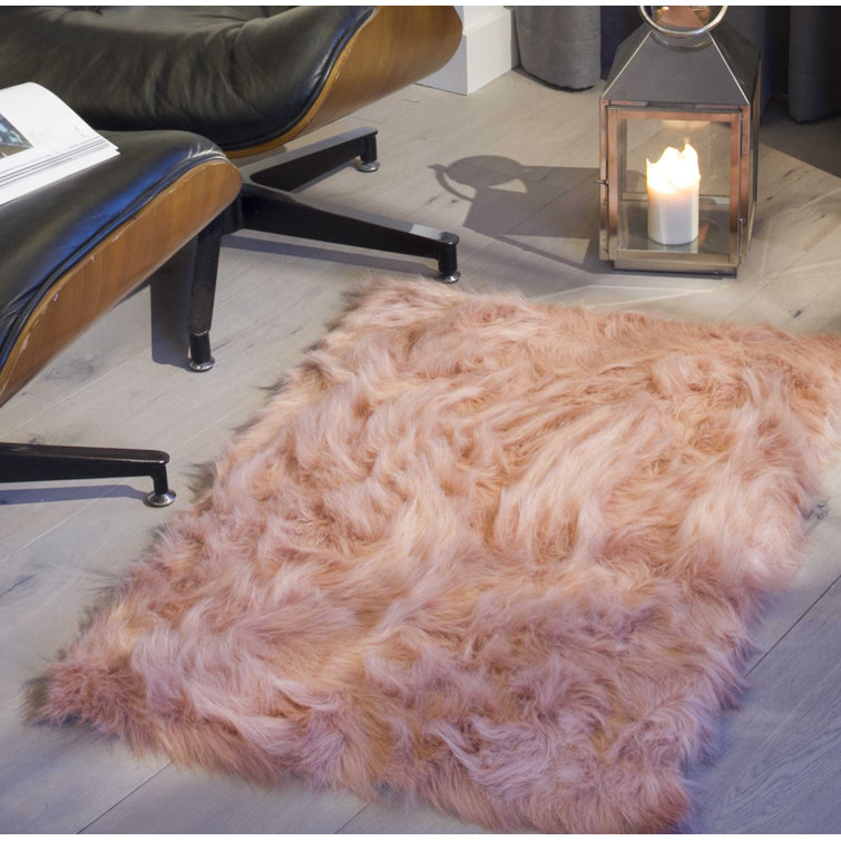 Mercer41 Ervin Sheepskin Dusty Rose Rug & Reviews | Wayfair