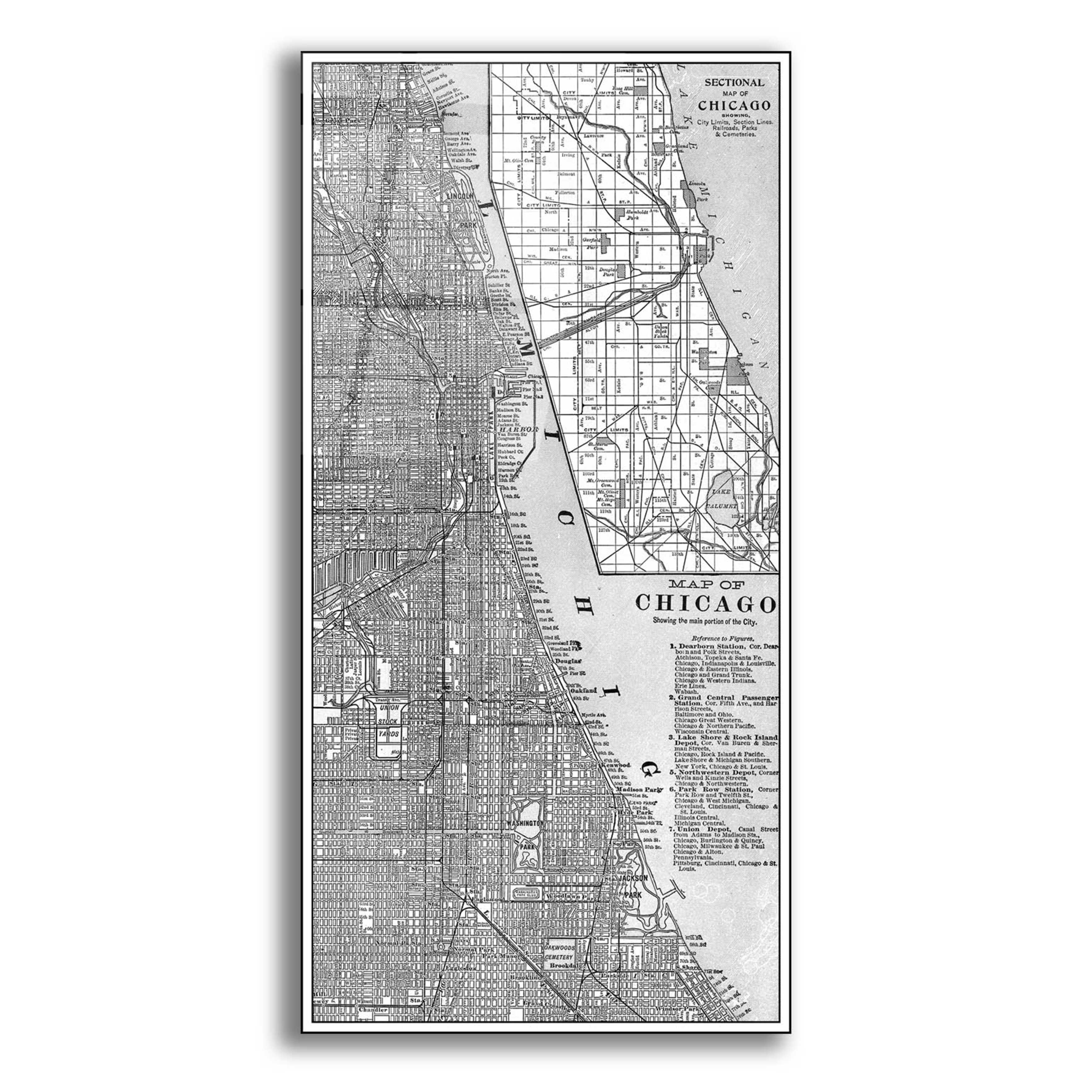 Williston Forge Epic Art 'Tinted Map Of Chicago' By Vision Studio ...