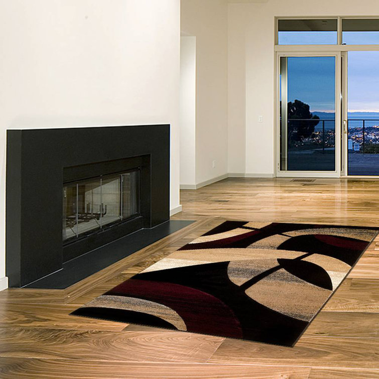 Orren Ellis Jernigan Abstract Black/Brown Area Rug & Reviews | Wayfair