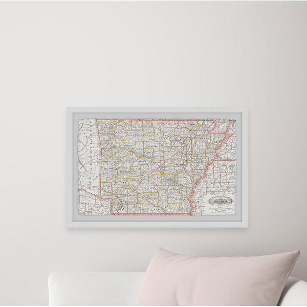 Trinx Outlined Arkansas - Picture Frame Graphic Art | Wayfair