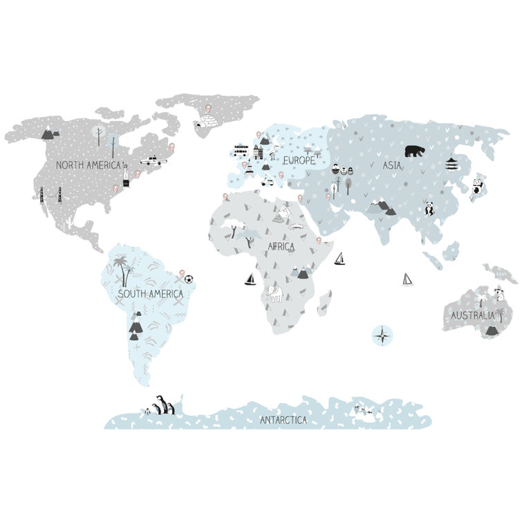 Pastelowe Love World Maps Wall Sticker | Wayfair.co.uk