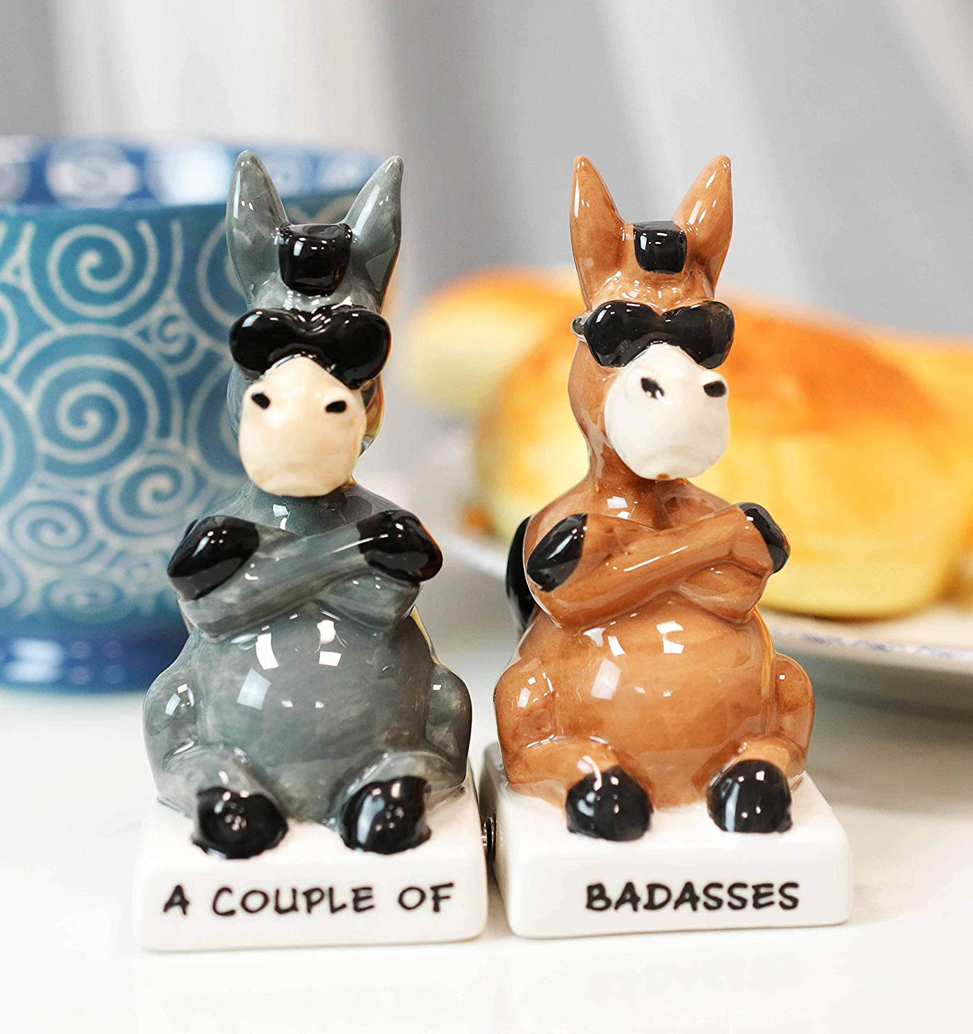 Trinx 2 Piece Eilisha Ceramic A Couple Of Badasses and Jackass Donkey Figurines Set | Wayfair