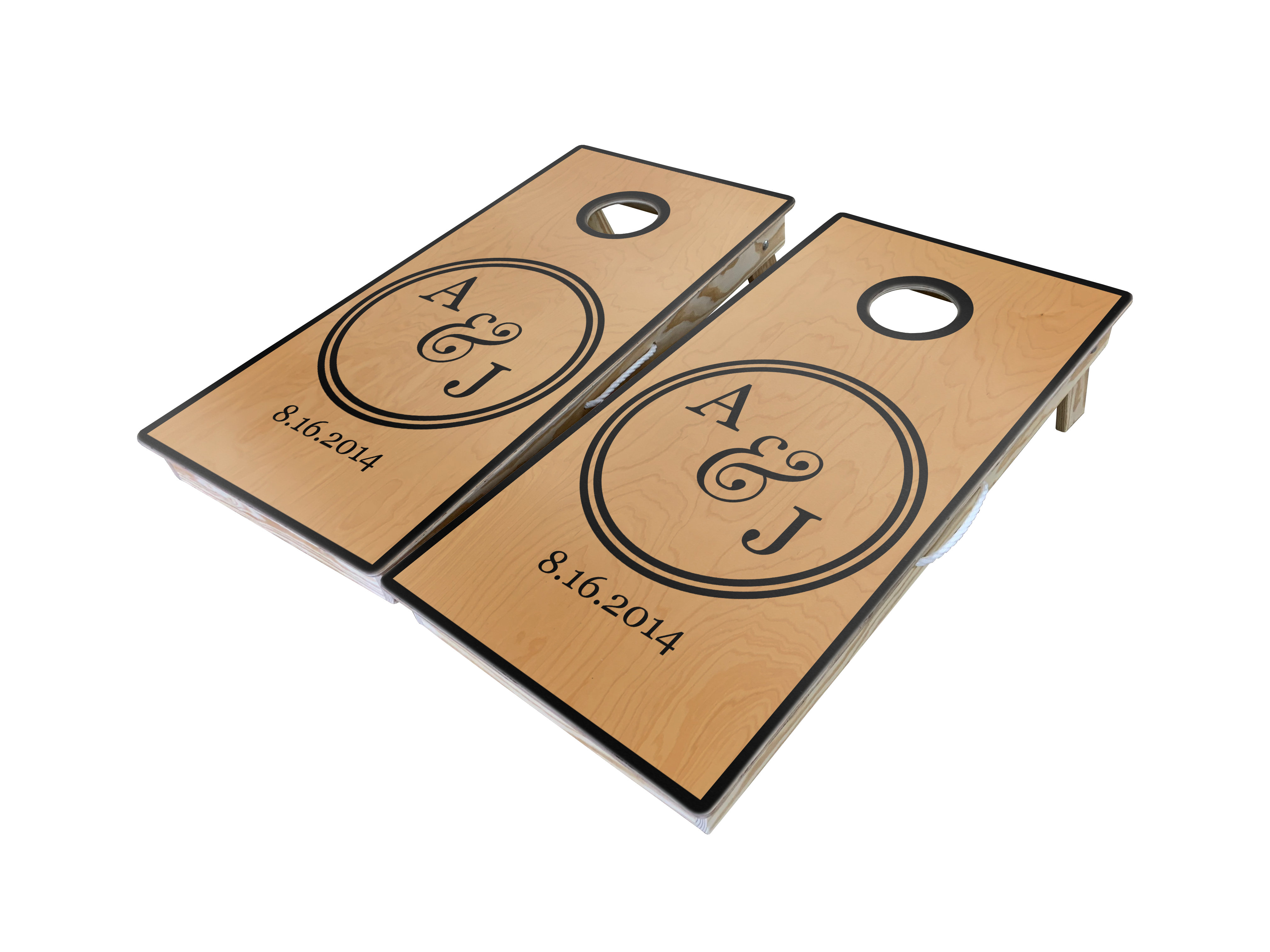 WestGeorgiaCornhole 10 Piece Double Circle Monogram Custom Cornhole ...