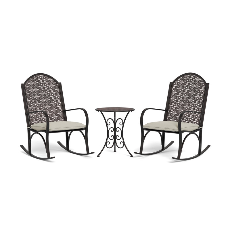 Tortuga Outdoor Metal Garden Rocker - 3Pc Set (2 rockers, 1 side table ...