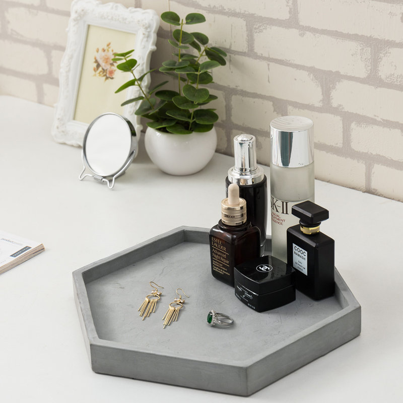 Latitude Run® Concrete Hexagonal Display Bathroom Accessory Tray | Wayfair