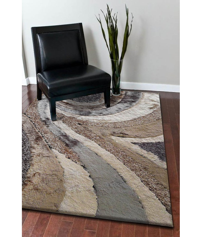 Ebern Designs Ungar Abstract Handmade Tufted Area Rug in Gray & Reviews ...