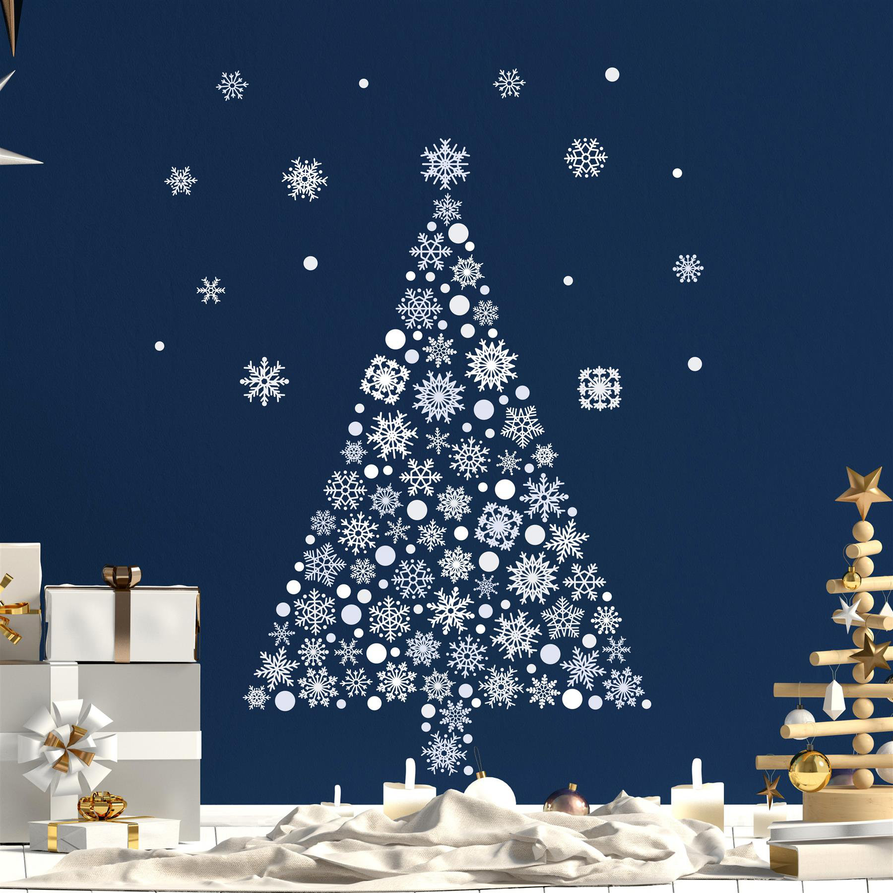 The Holiday Aisle® Snowflakes Wall Decal | Wayfair