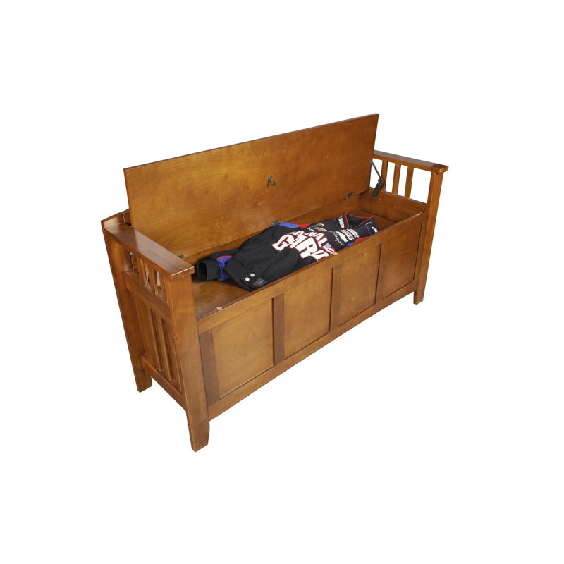 American Furniture Classics Gun Concealment Wood Flip Top Storage Bench ...