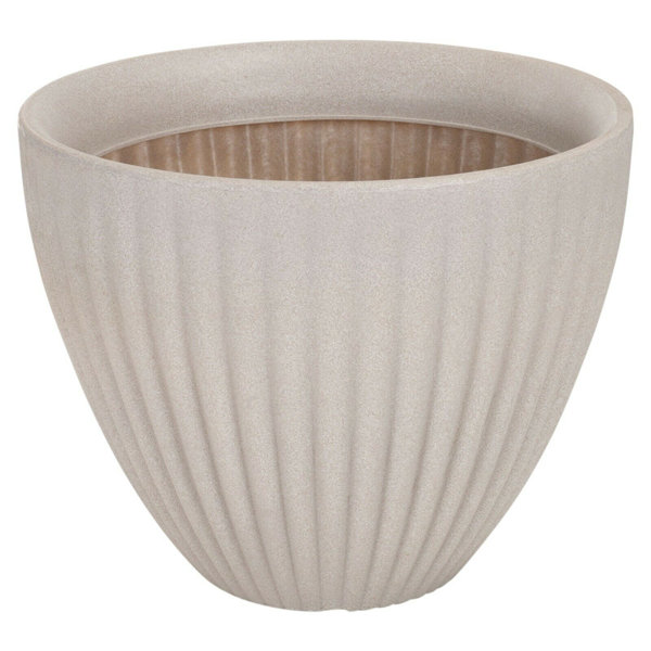 Latitude Run 2X Round Ribbed Flower Pot Dark Grey | Wayfair.co.uk