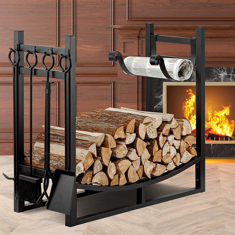 Red Barrel Studio® Hermond 12.9'' W Metal Log Rack & Reviews | Wayfair