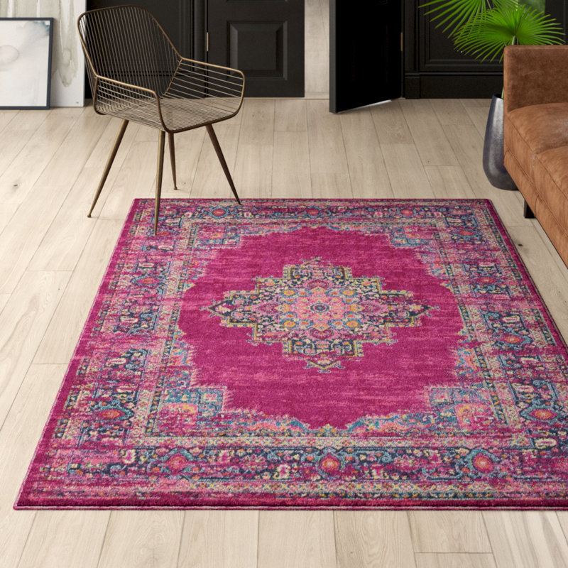 Mercury Row® Abbate Oriental Fuchsia Pink Area Rug & Reviews | Wayfair