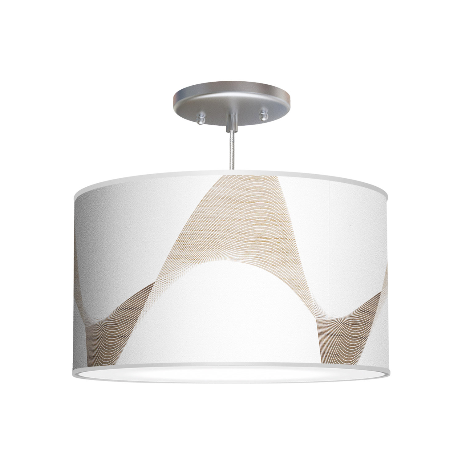Jef Designs Wave Printed Shade Drum Pendant | Wayfair