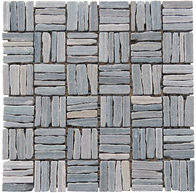 Intrend Tile Landscape Wonder 0.75" x 2" Natural Stone Grid Mosaic Wall ...