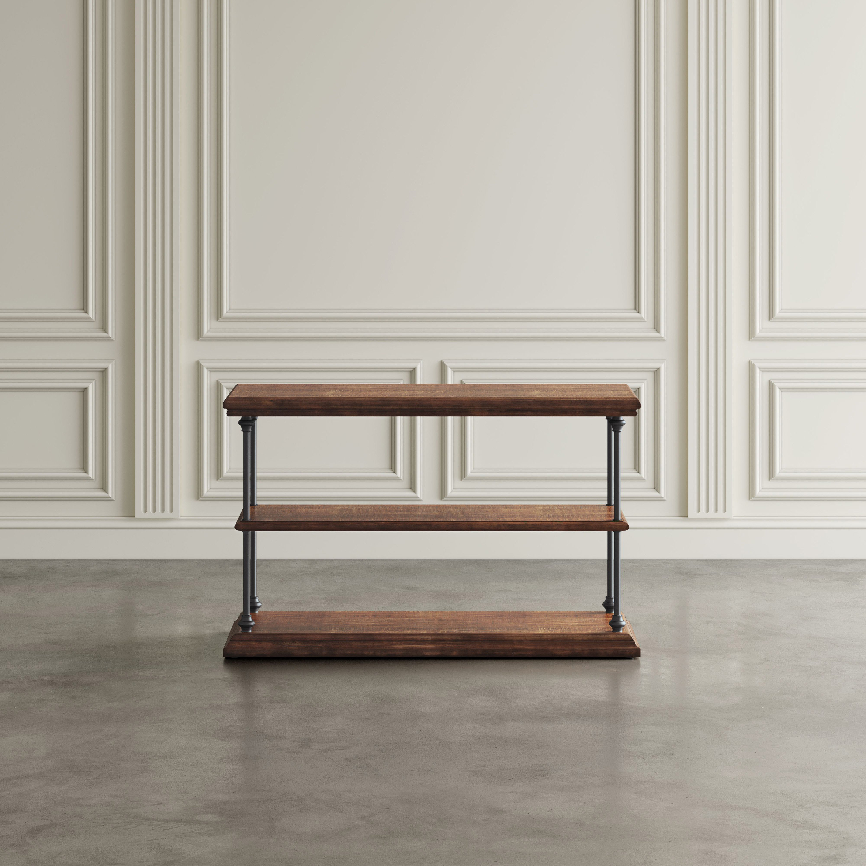 Williston Forge Larson Modern Industrial 48" Solid Wood Sofa Table With ...