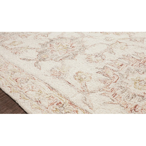 Aden Handmade Wool Ivory/Blush Rug & Reviews | Birch Lane