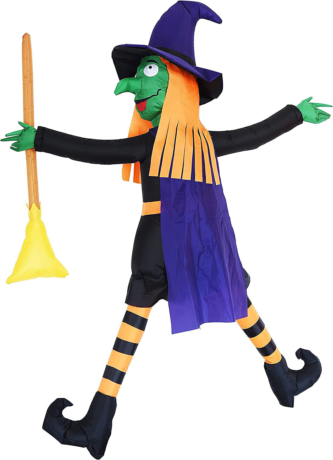 The Holiday Aisle® Crashing Witch Fly Safely Inflatable | Wayfair