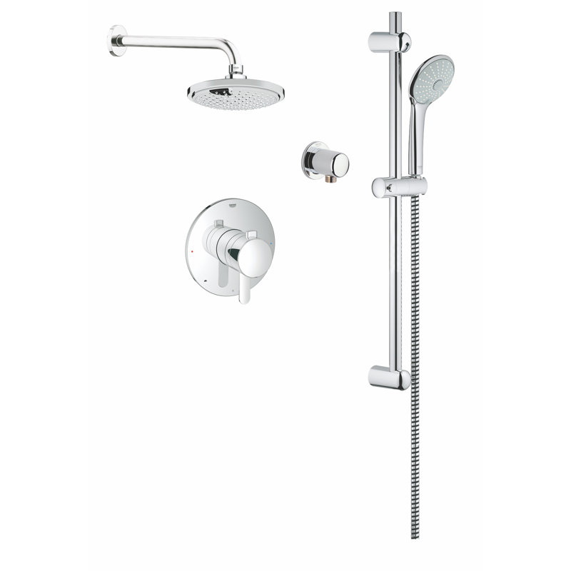 GROHE Europlus Dual Function Complete Shower System with Rough-in Valve ...