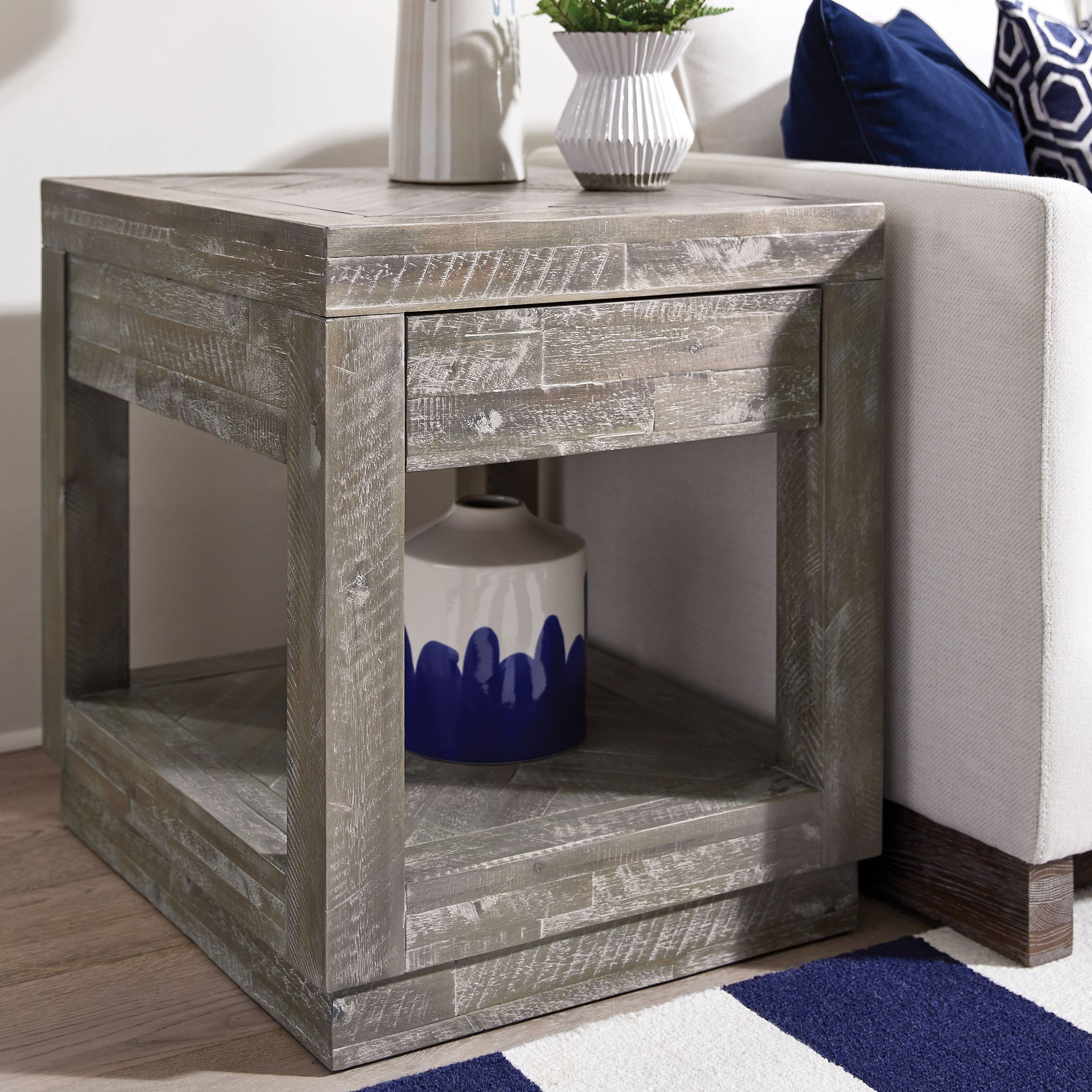 Greyleigh™ Warner 24'' Tall Solid Wood End Table with Storage & Reviews ...