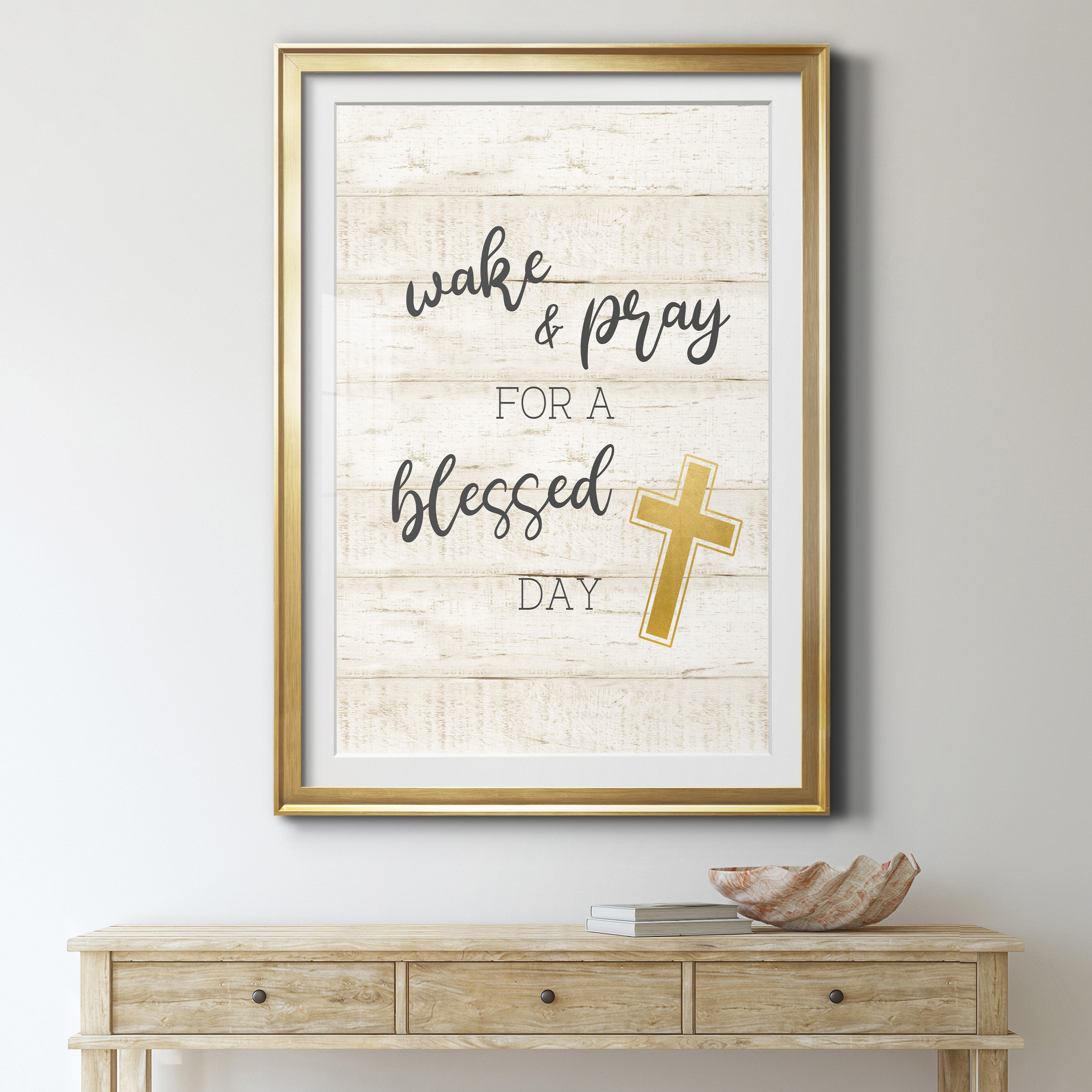Gracie Oaks Wake And Pray - Picture Frame Textual Art | Wayfair