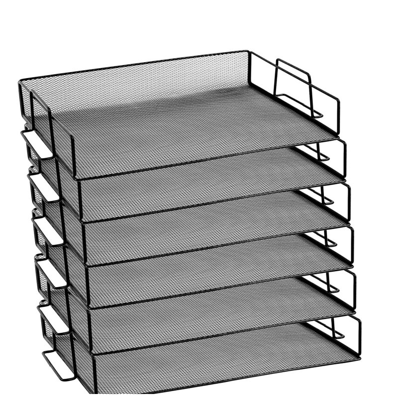 Rebrilliant Bevins Steel Mesh Stackable Letter Paper Holder Shelf Tray ...