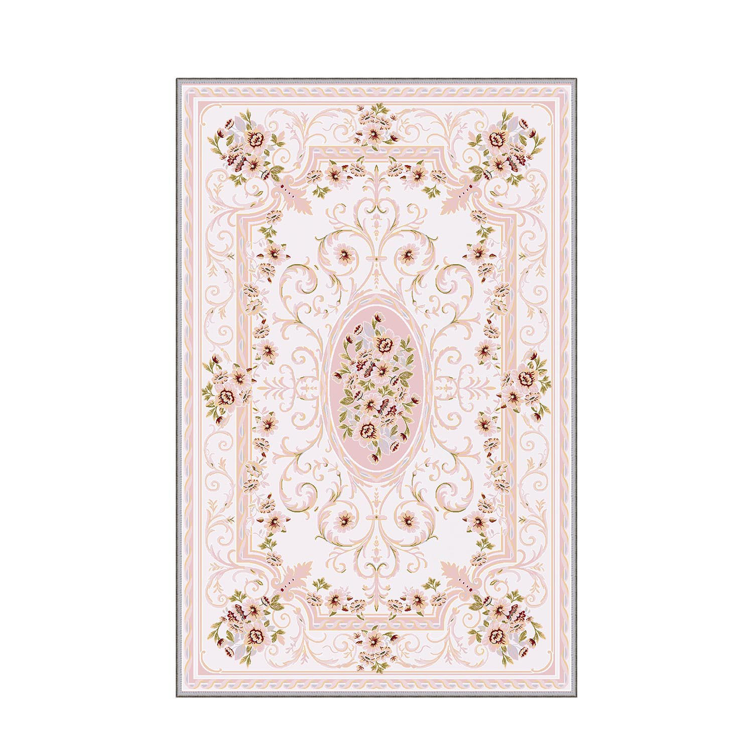 Bless international Flatweave Performance Pink/White Rug | Wayfair