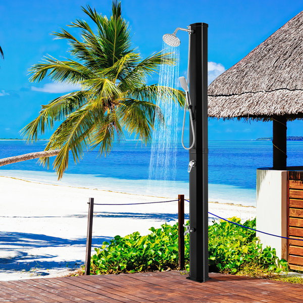 Costway 85.5" H Solar Powered PVC Freestanding Outdoor Shower | Wayfair