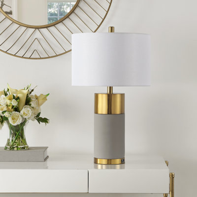 Etta Avenue™ Belmonte Concrete USB Table Lamp & Reviews | Wayfair