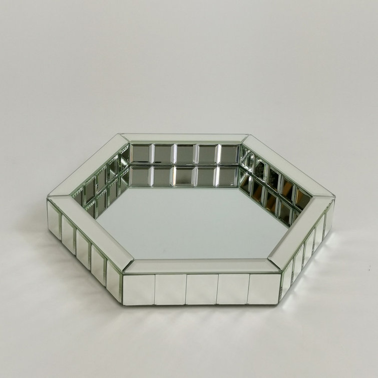 Mercer41 Seltzer Hexagon Luminous Beveled Mirror Vanity Tray | Wayfair