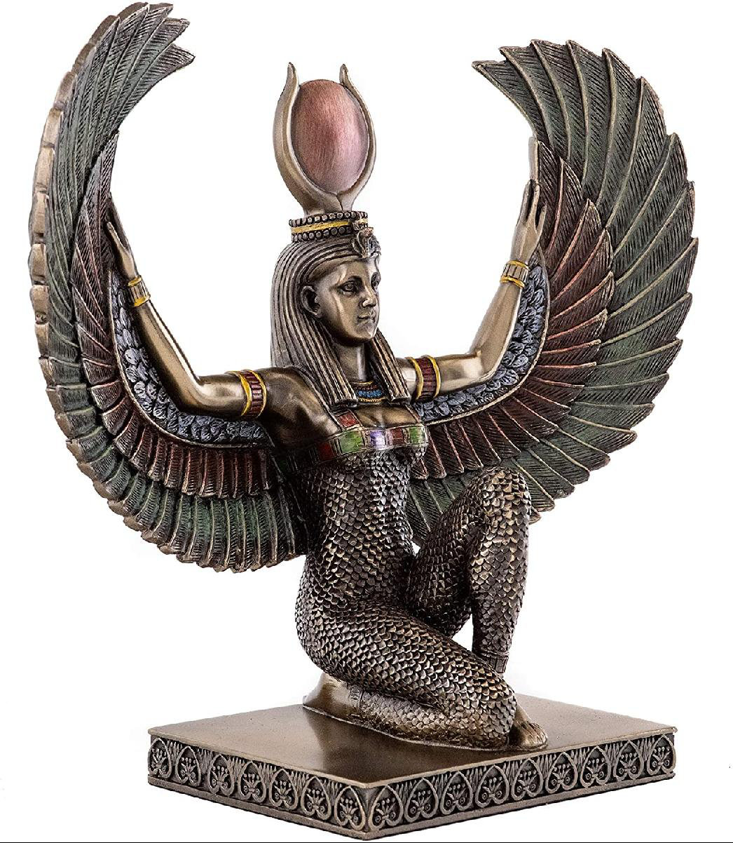 Figurines Sculpture Statue of Isis wings open altar statue The goddess ...