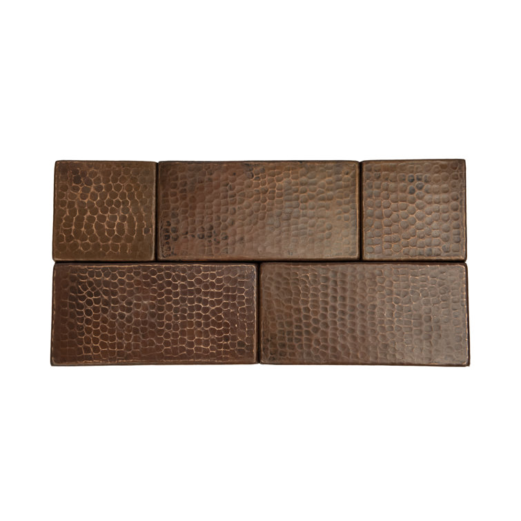 Premier Copper Products 3" x 3" Hammered Copper Tile - Quantity 4 | Wayfair