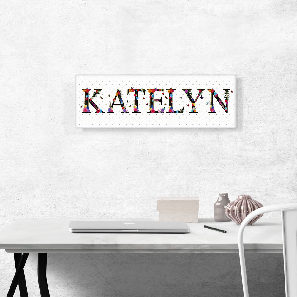 ARTCANVAS KATELYN Girls Name - Wrapped Canvas Panoramic Textual Art ...