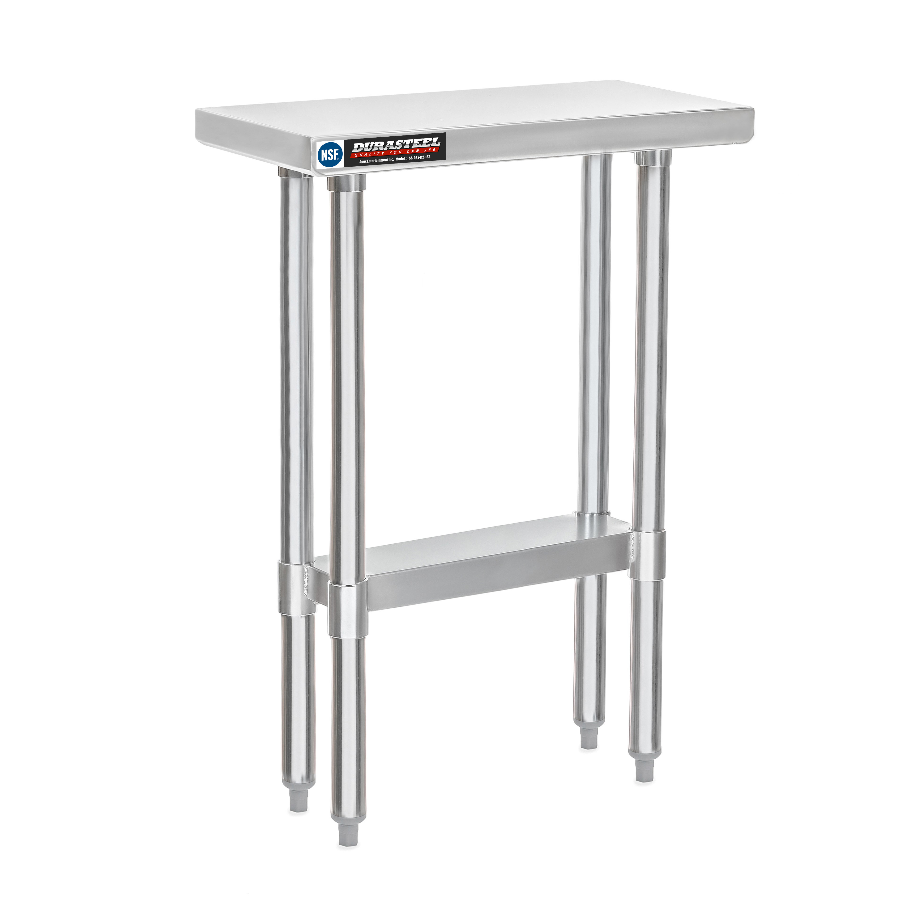 DuraSteel 24 x 12 Inch Commercial Stainless Steel Workbench Table with ...